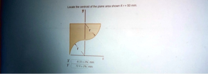 SOLVED: Locate the centroid of the plane area shown if r = 50 mm. 8332 ...