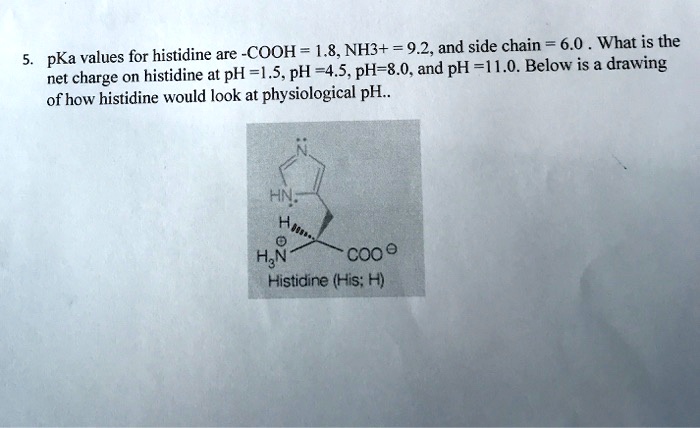 SOLVED: COOH = 8,NHS+ = 9.2,and side chain = 6.0 What is the pKa values ...