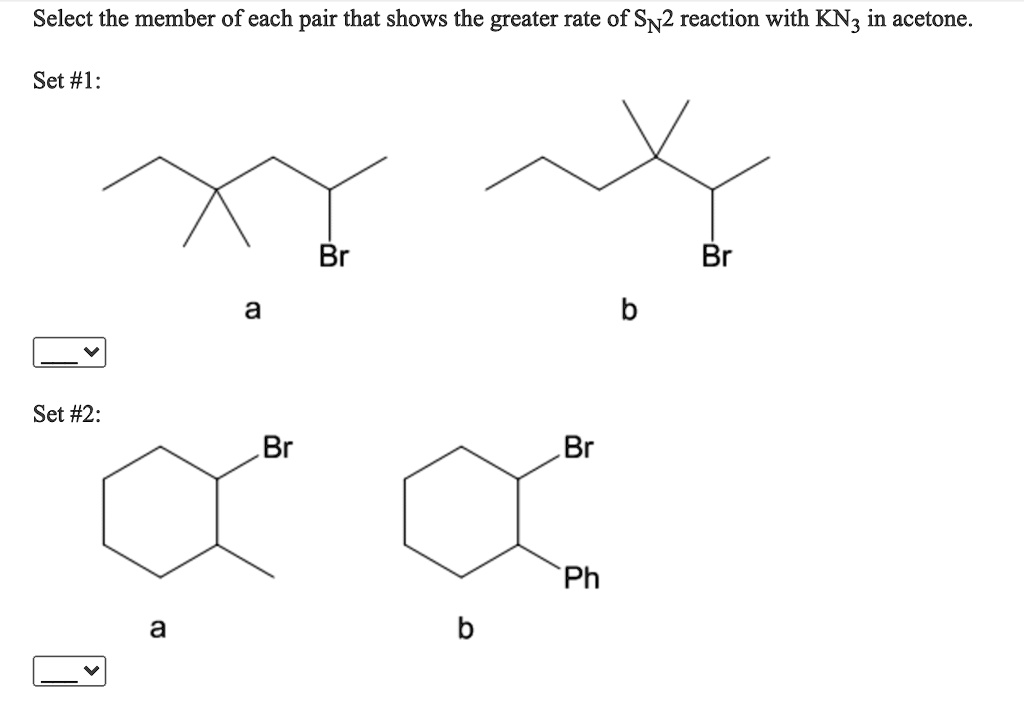 SOLVED: Select the member of each pair that shows the greater rate of ...