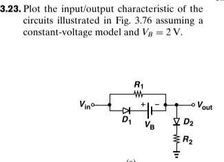3.23. Plot the input/output characteristic of the circuits illustrated in Fig. 3.76 assuming a ...