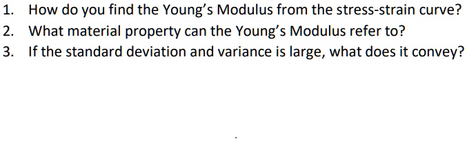 1. How do you find the Young's Modulus from the stress-strain curve? 2 ...