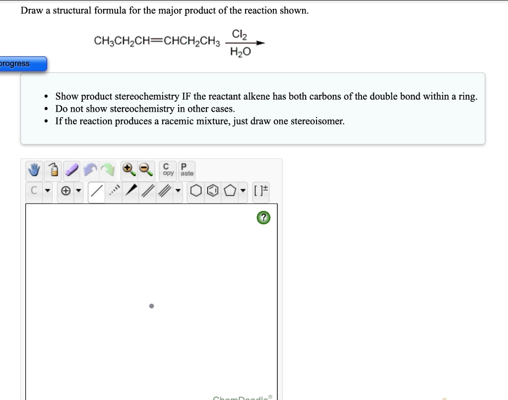SOLVED: Draw a structural formula for the major product of the reaction ...