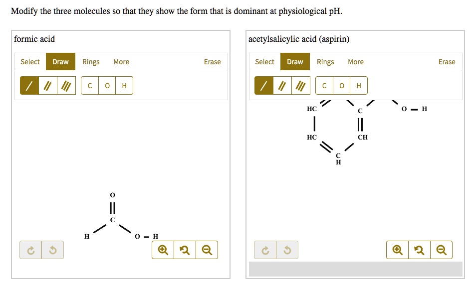 SOLVED: Modify the three molecules s0 that they show the form that is ...