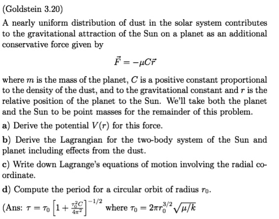 goldstein 320 a nearly uniform distribution of dust in the solar system ...