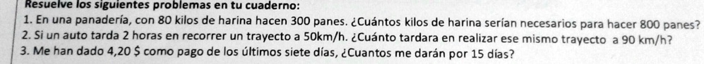 SOLVED: Ayudemne con estos ejercicios de proporcionlidad directa e ...
