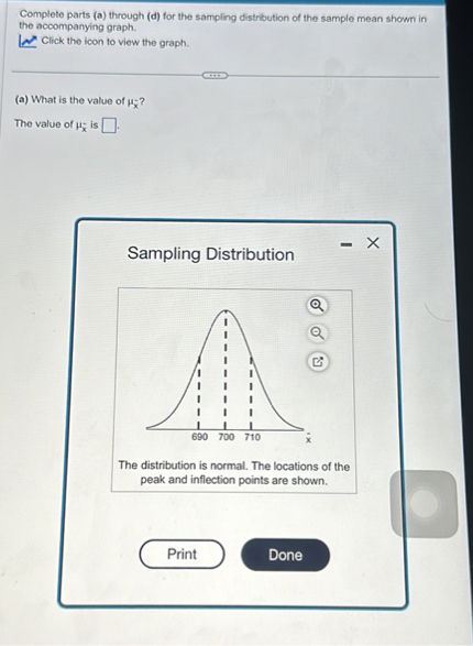 Complete parts (a) through (d) for the sampling distribution of the ...