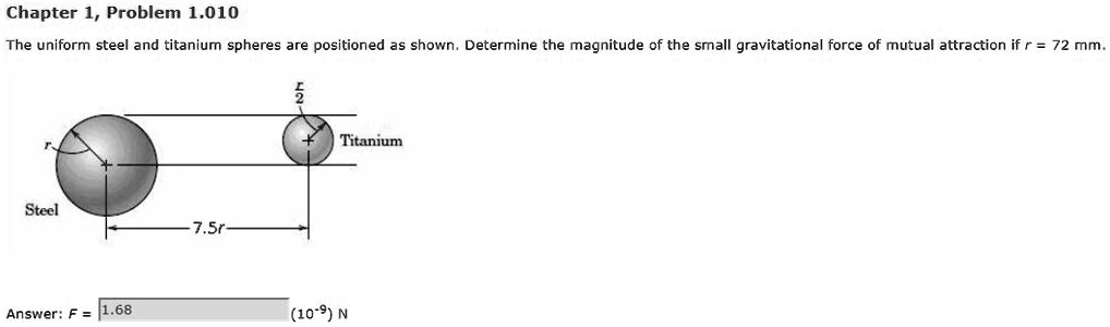 chapter 1 problem 1010 the uniform steel and titanium spheres are ...