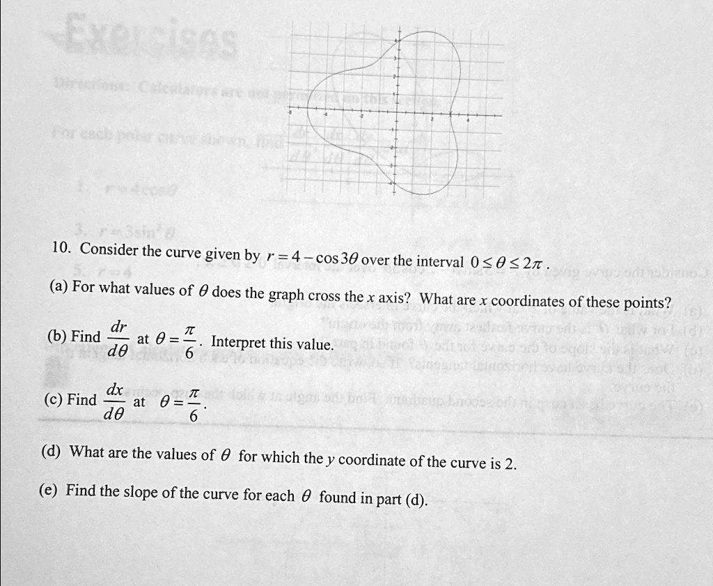 SOLVED: Consider the curve given by r = 4 - cos(3θ) over the interval 0