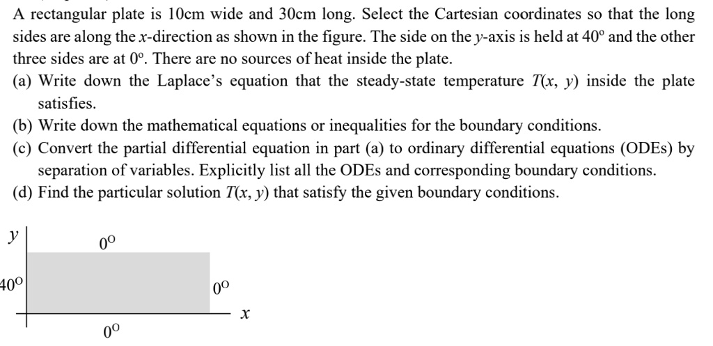 SOLVED: A rectangular plate is 10cm wide and 30cm long. Select the ...