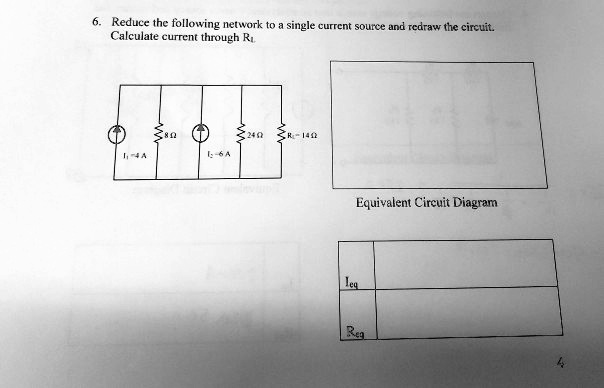 SOLVED: Reduce the following network to a single current source and ...