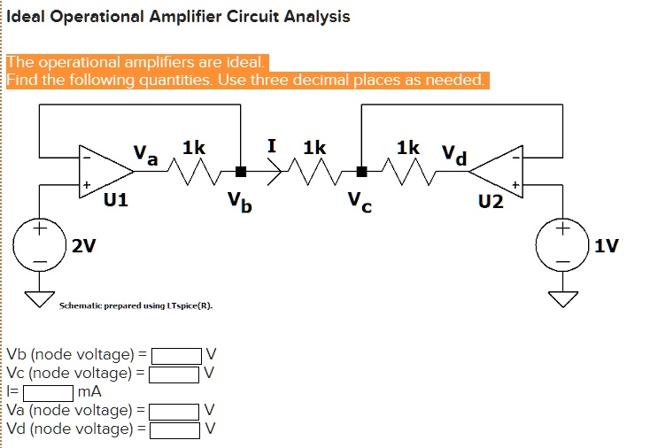 Ideal Operational Amplifier Circuit Analysis The operational amplifiers are ideal. Find the ...