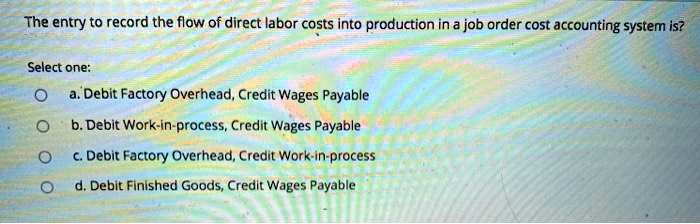 SOLVED: The entry to record the flow of direct labor costs into ...