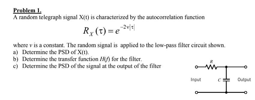 VIDEO solution: Problem 1. A random telegraph signal X(t) is ...