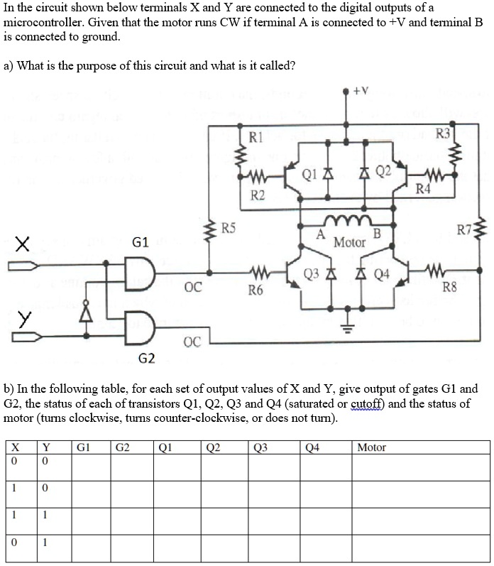 SOLVED: In the circuit shown below, terminals X and Y are connected to the digital outputs of a ...