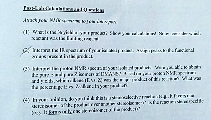 SOLVED: Pest-Like Calculations and Questions Attach your NMR spectrum ...