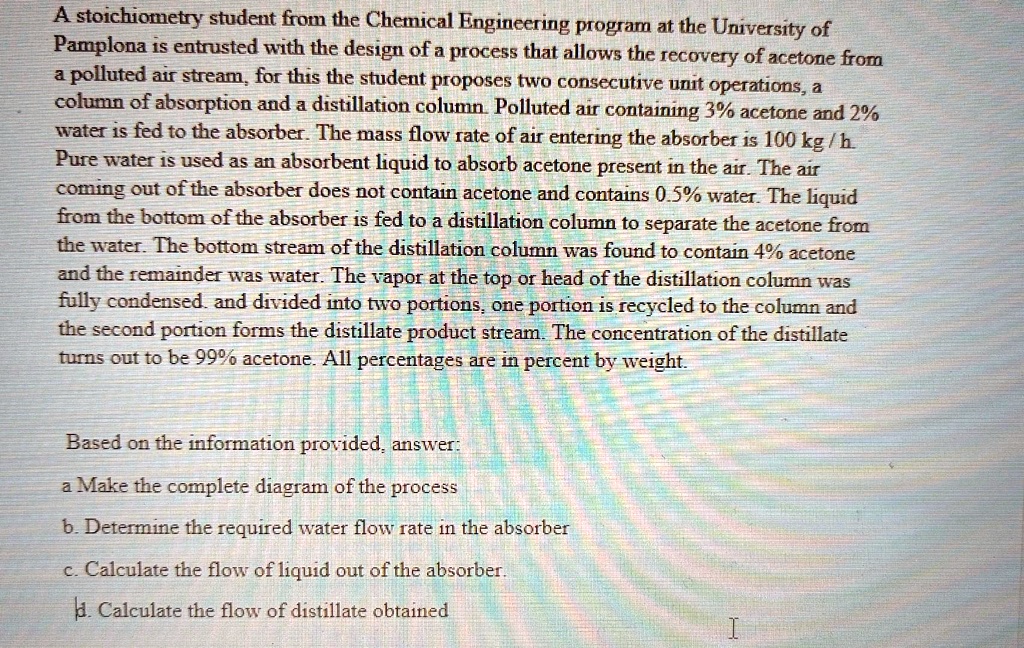 A stoichiometry student from the Chemical Engineering program at the ...