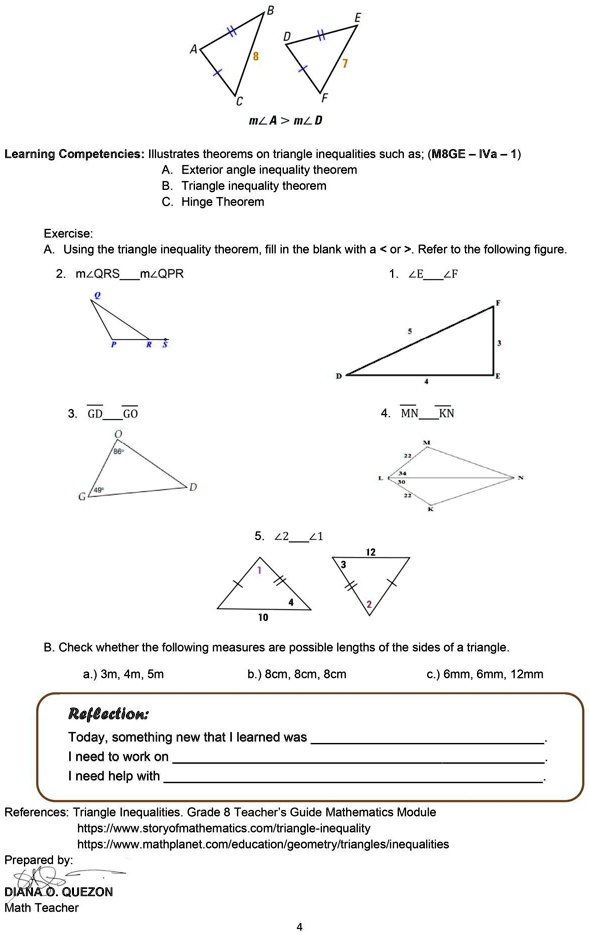 B E D A 8 7 C F m?A>m/D Learning Competencies: Illustrates theorems on ...