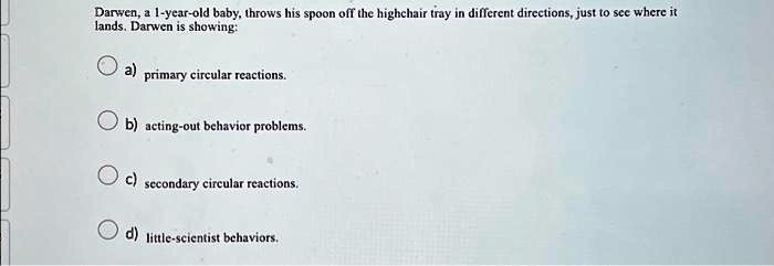 Texts: Darwen, a 1-year-old baby, throws his spoon off the highchair ...
