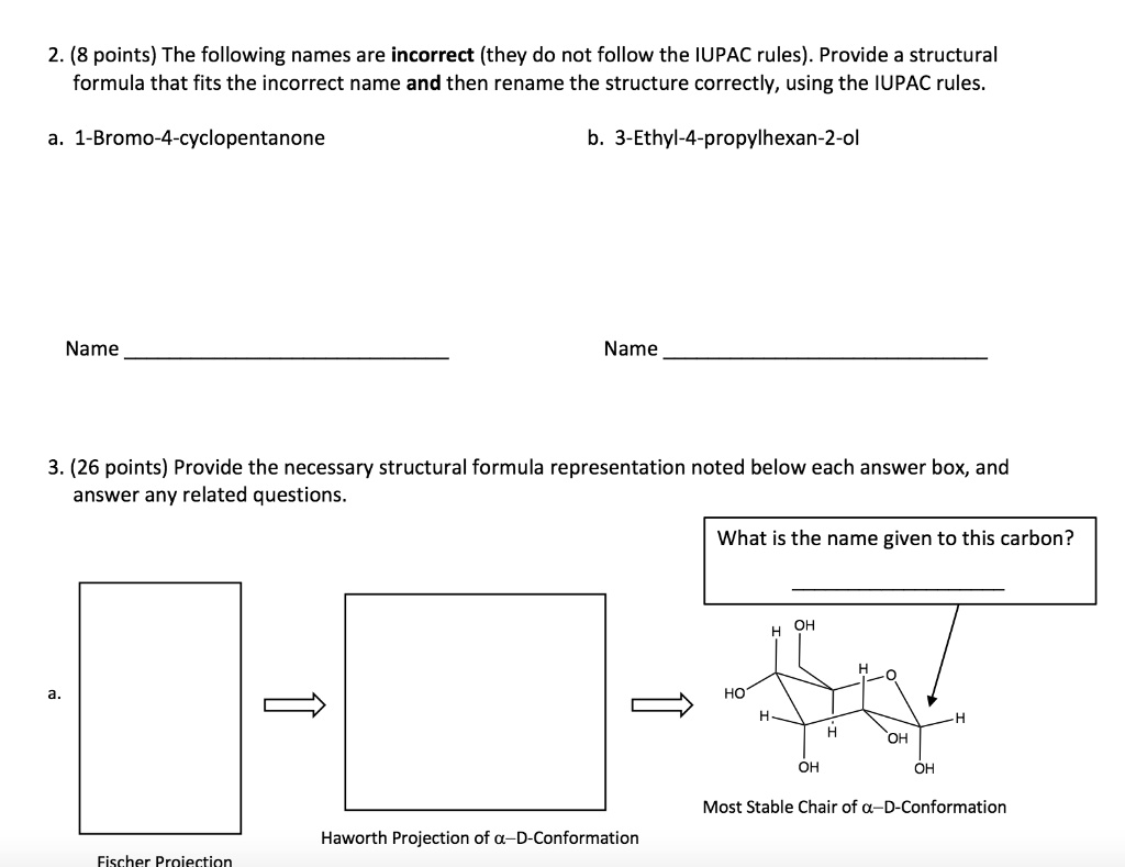 2 8 points the following names are incorrect they do not follow the iupac rules provide a ...
