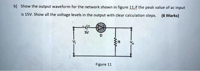 SOLVED: b) Show the output waveform for the network shown in Figure 11 ...