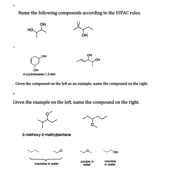 name the following compounds according to the iupac rules oh ho oh oh oh oh oh 4 cyclonexene 3 ...