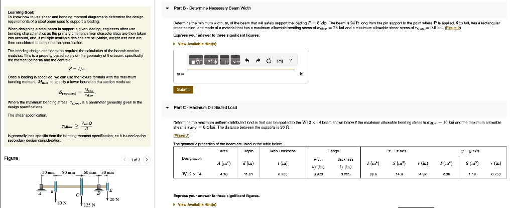 learning goal to know how to usc shcar and bonding moment dlagrams to dctermine thc dosigr ...