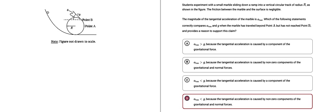 Point B Point A Note: Figure not drawn to scale. Students experiment ...