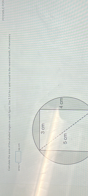 SOLVED: area = sag cm