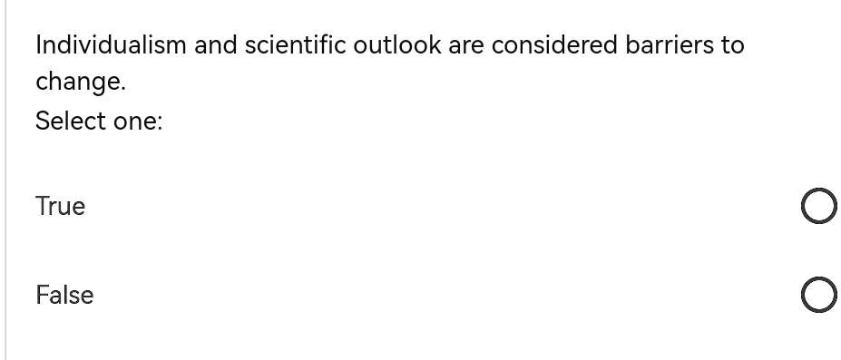 SOLVED: Individualism and scientific outlook are considered barriers to ...