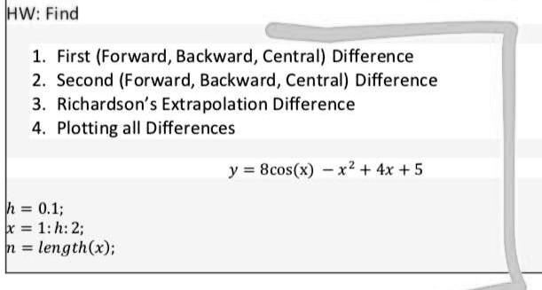 Solved First Forward Backward Central Difference 2 Second