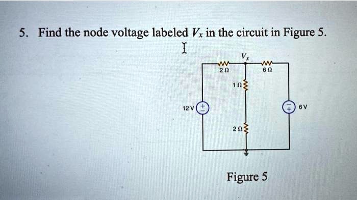 SOLVED: Find the node voltage labeled Vx in the circuit in Figure 5. Vx = 20 + 60âˆš(1n7) + 202 ...