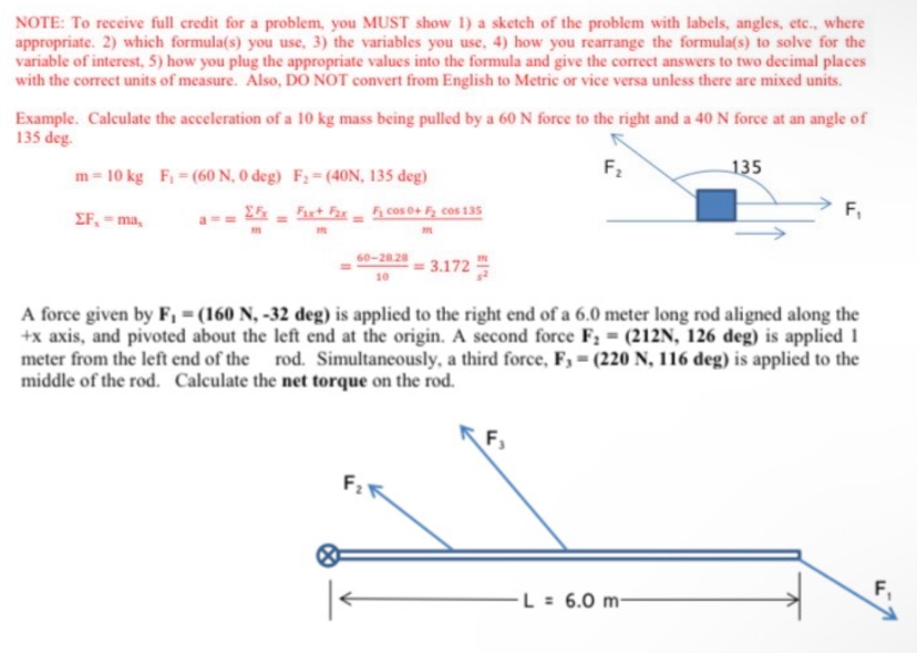SOLVED: NOTE: To receive full credit for a problem, you MUST show 1) a ...