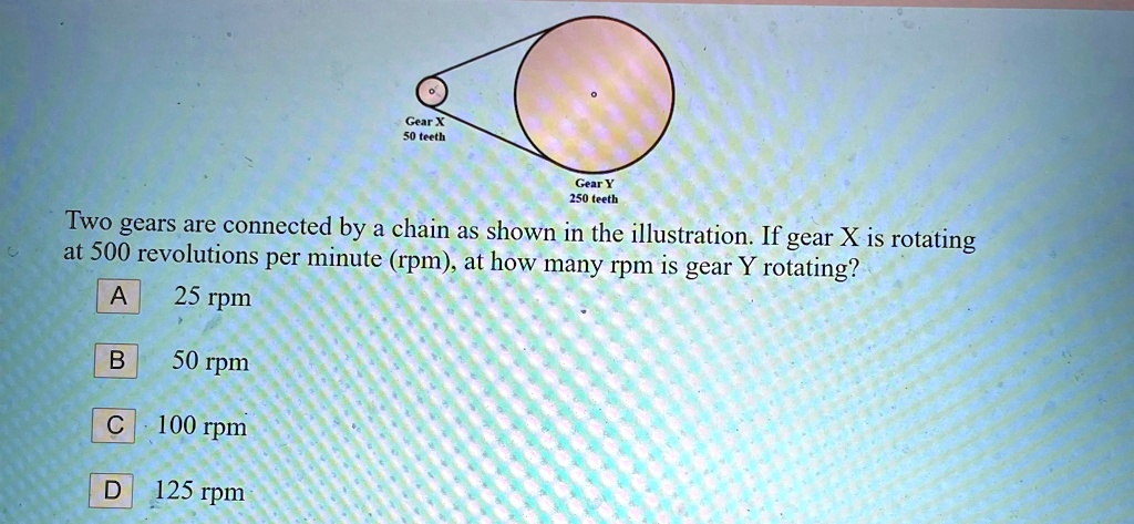 two gears are connected by a chain as shown in the illustration if gear ...