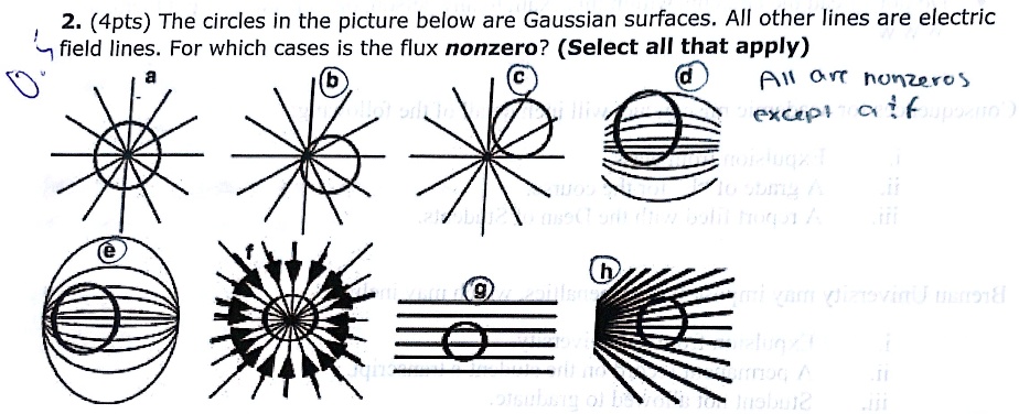 SOLVED: The circles in the picture below are Gaussian surfaces. All other lines are electric ...