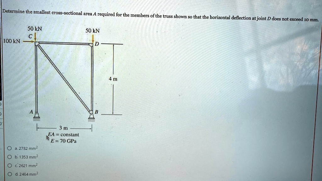 Determine the smallest cross-sectional area A required for the members ...
