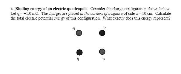 SOLVED: Binding energy of an electric quadrupole Consider the charge ...