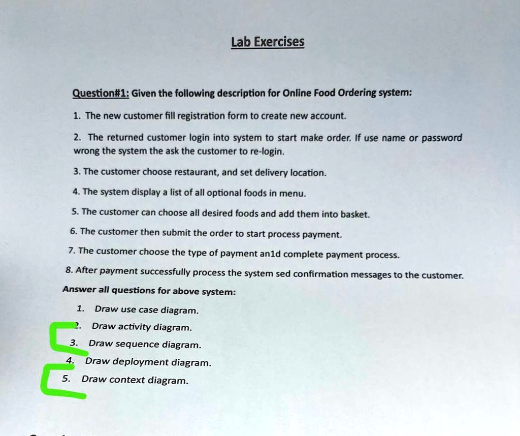 SOLVED: Lab Exercises Question#1:Given the following description for ...