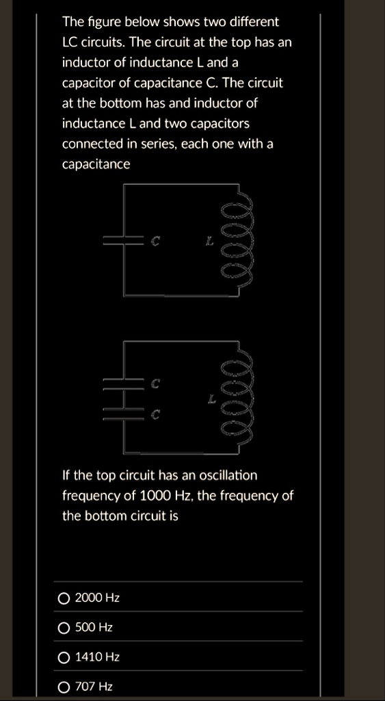 the figure below shows two different lc circuits the circuit at the top ...