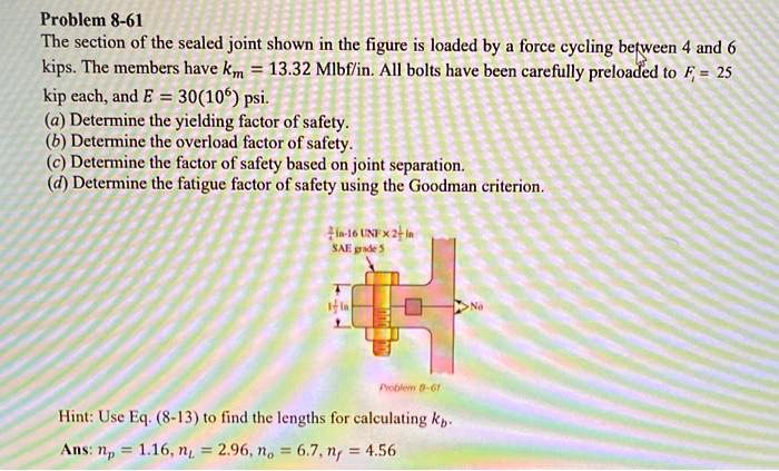 Problem 8-61 The section of the sealed joint shown in the figure is ...