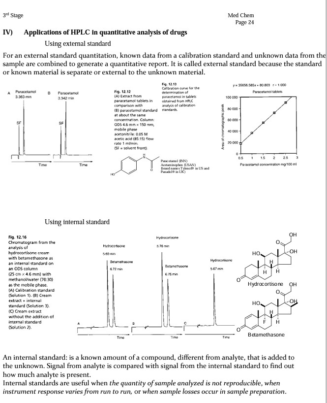 med chem page iv applications of hplc in quantitatlve analysis of drugs using external standard ...