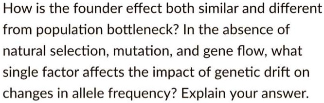 how is the founder effect both similar and different from population ...