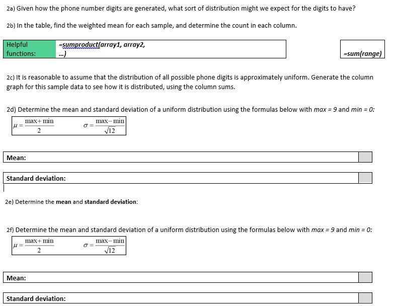 SOLVED:Za) Given how the phone number digits are generated_ what sort ...