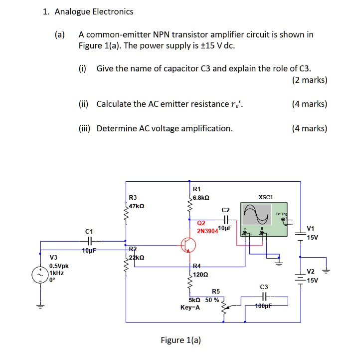 1.Analogue Electronics (a) A common-emitter NPN transistor amplifier ...