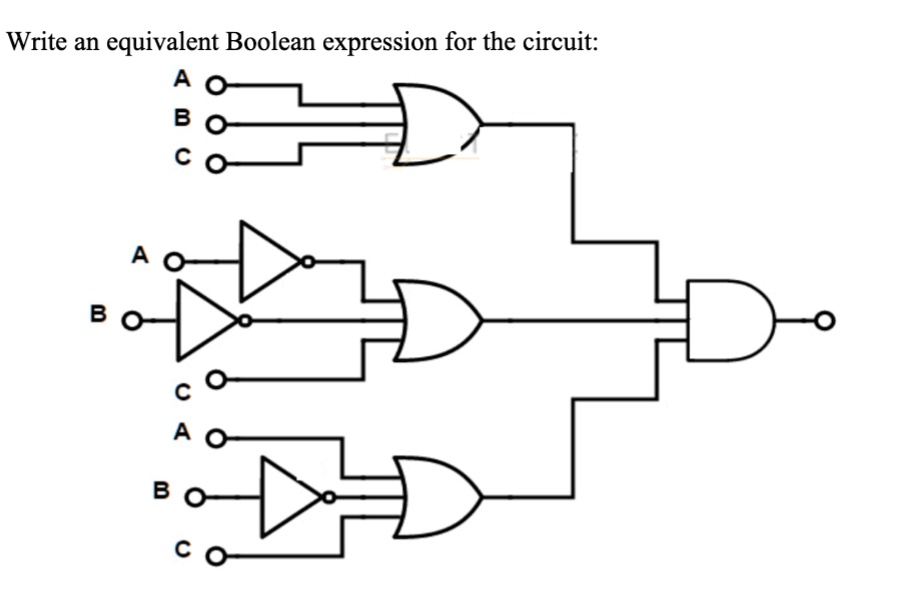 Solved Write An Equivalent Boolean Expression For The Circuit Write 