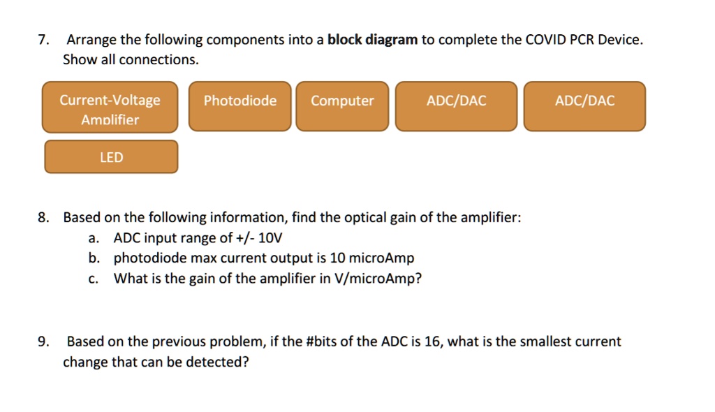 7 arrange the following components into a block diagram to complete the ...