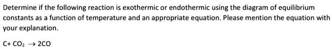 SOLVED: Determine if the following reaction is exothermic or endothermic using the diagram of ...