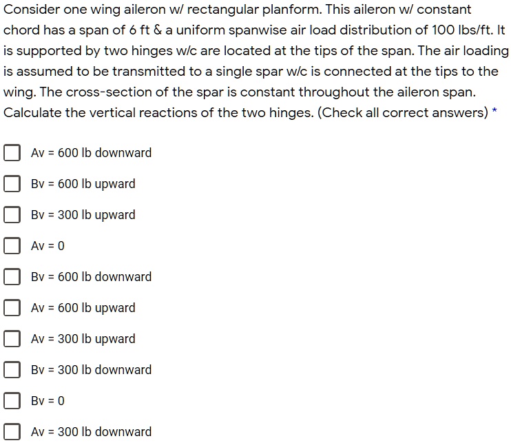 consider one wing aileron wl rectangular planform this aileron wl ...