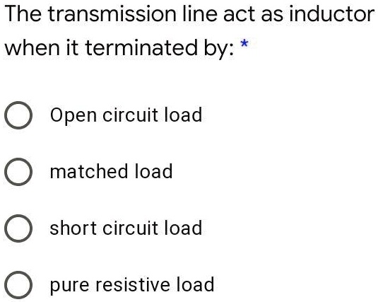 SOLVED: The transmission line act as inductor when it terminated by ...