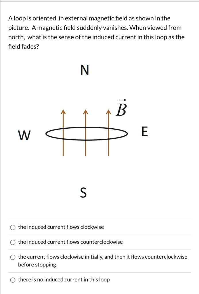 SOLVED: A loop is oriented in external magnetic field as shown in the ...