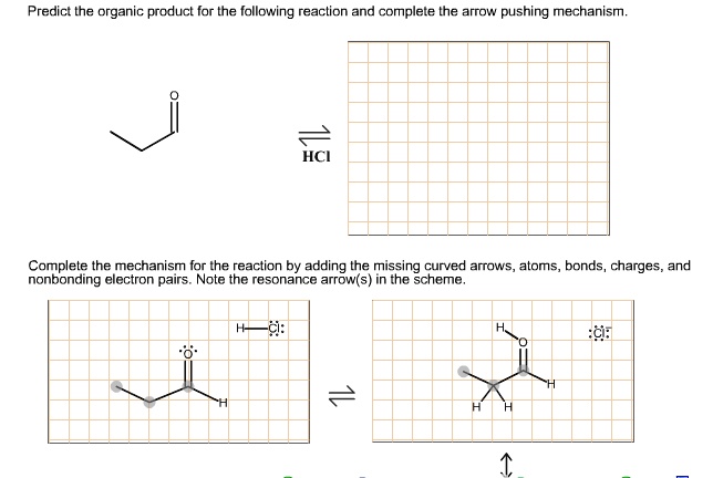 SOLVED: Predict the organic product for the following reaction and complete the arrow pushing ...